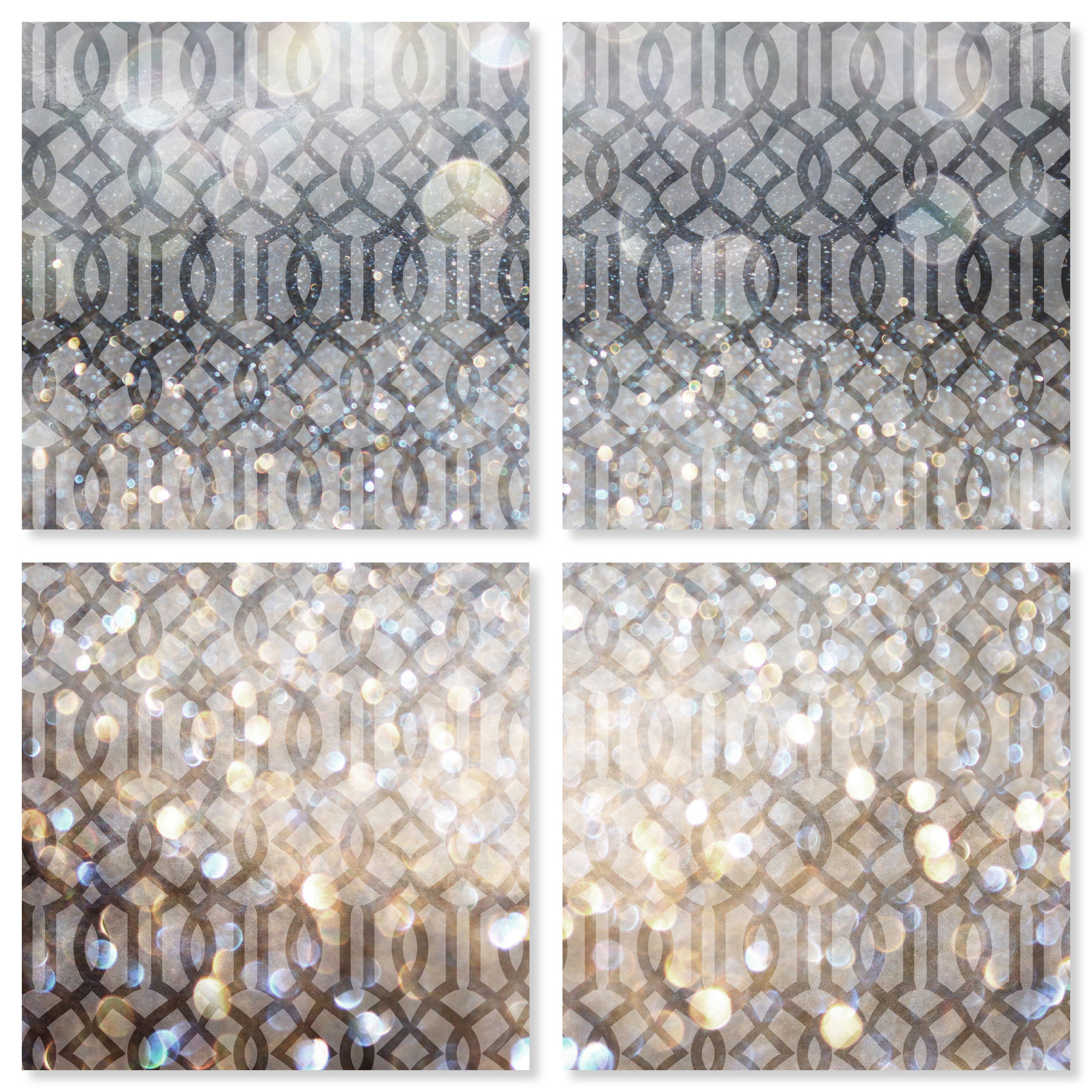 Oliver Gal Abstract Glam Pattern Modern & Contemporary Gray - 4 Piece ...