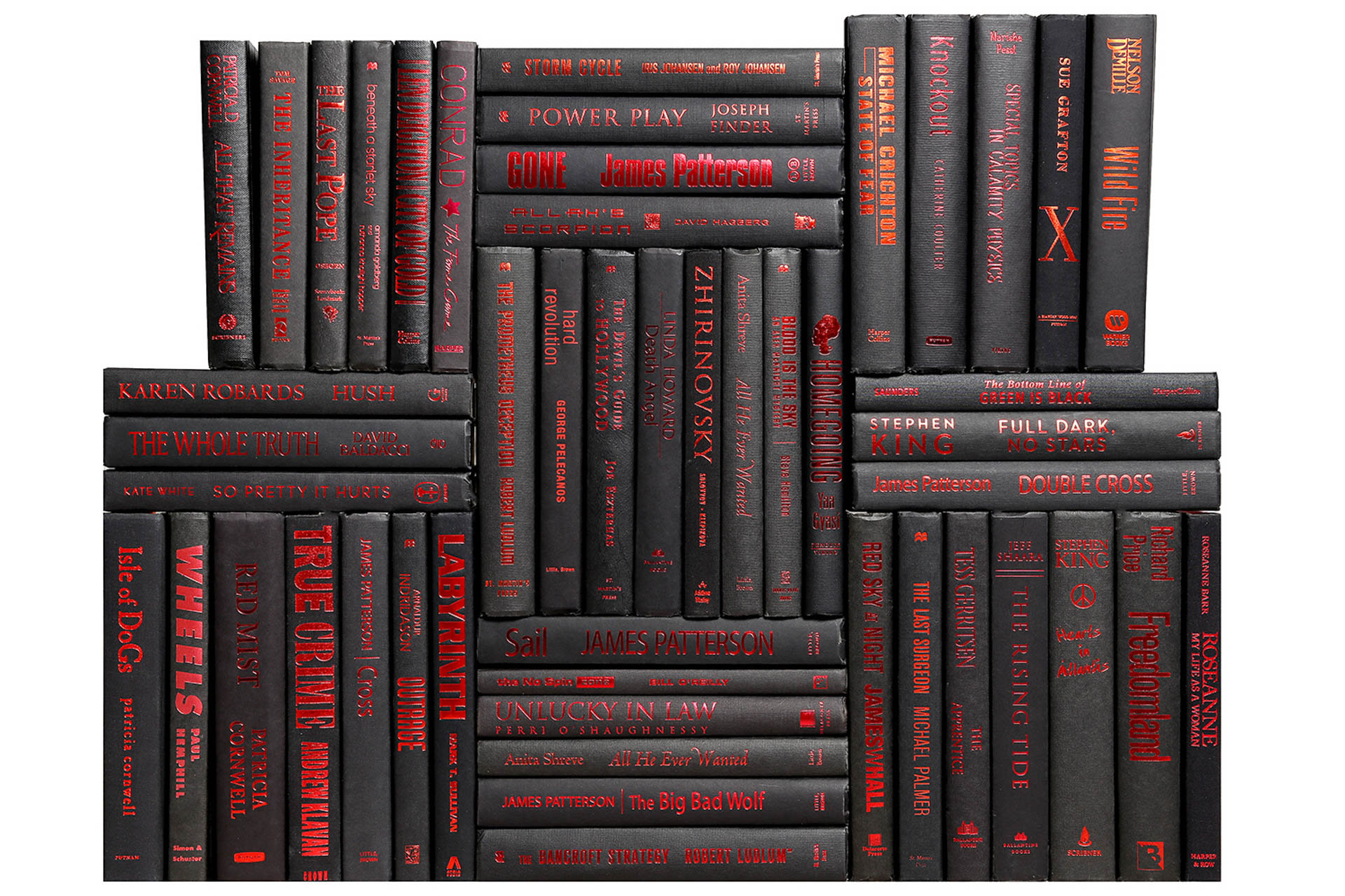 Booth & Williams Modern Onyx & Red Book Wall & Reviews | Wayfair