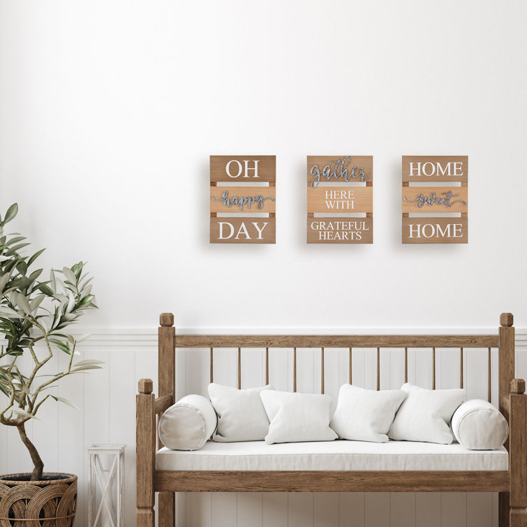 Elements 3 Piece Sentiment Wall Décor Set | Wayfair