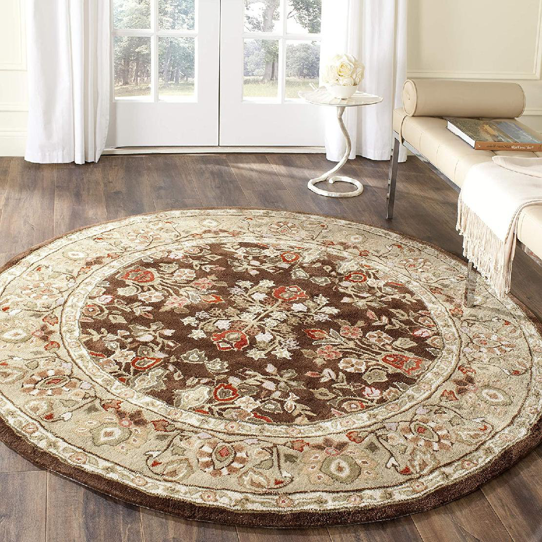 Charlton Home® Agha Handmade Hand Hooked Performance Brown/Red Rug ...