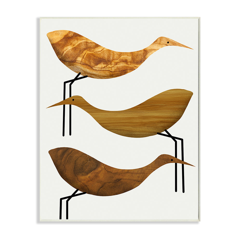 Corrigan Studio® Abstract Wooden Pattern Storks Rustic Birds by Daphne ...