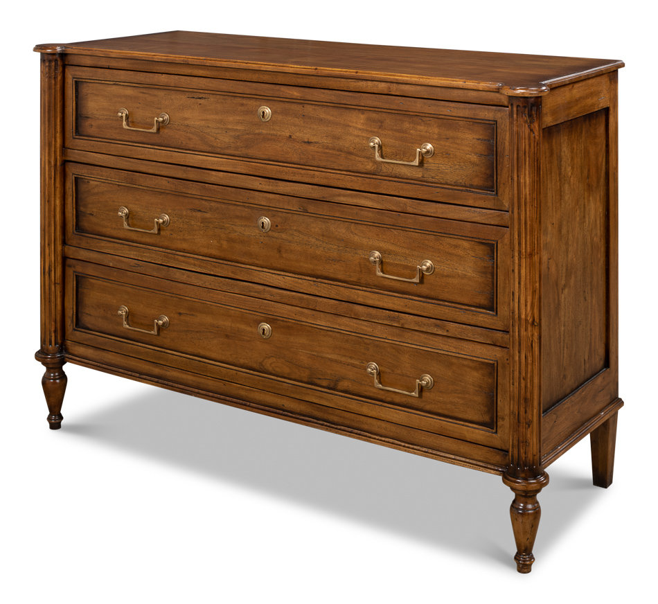Sarreid Ltd Ciborium 36'' Tall Solid Wood 3 - Drawer Accent Chest | Wayfair