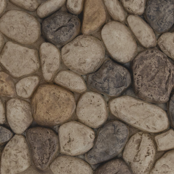 Panels Decor 48-1/2" x 25" Faux River Rock Wall Paneling | Wayfair