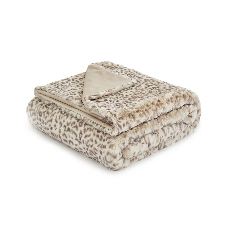 Michael Amini Snow Leopard Throw Blanket | Wayfair