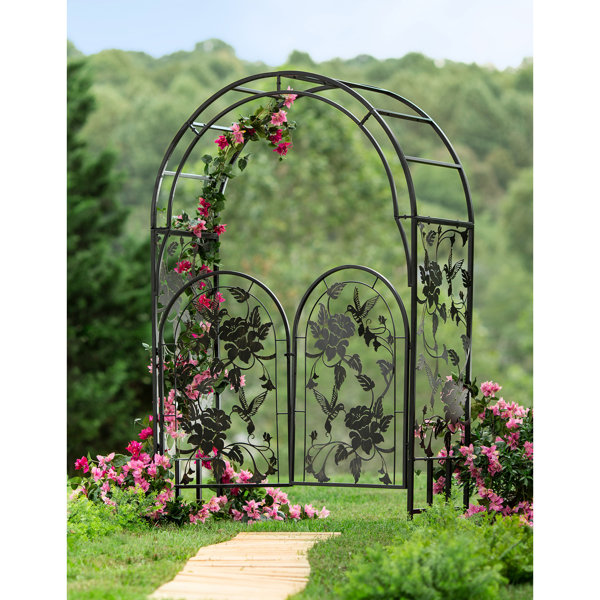Evergreen Enterprises, Inc. Metal Arched Hummingbird Garden Arbour With ...