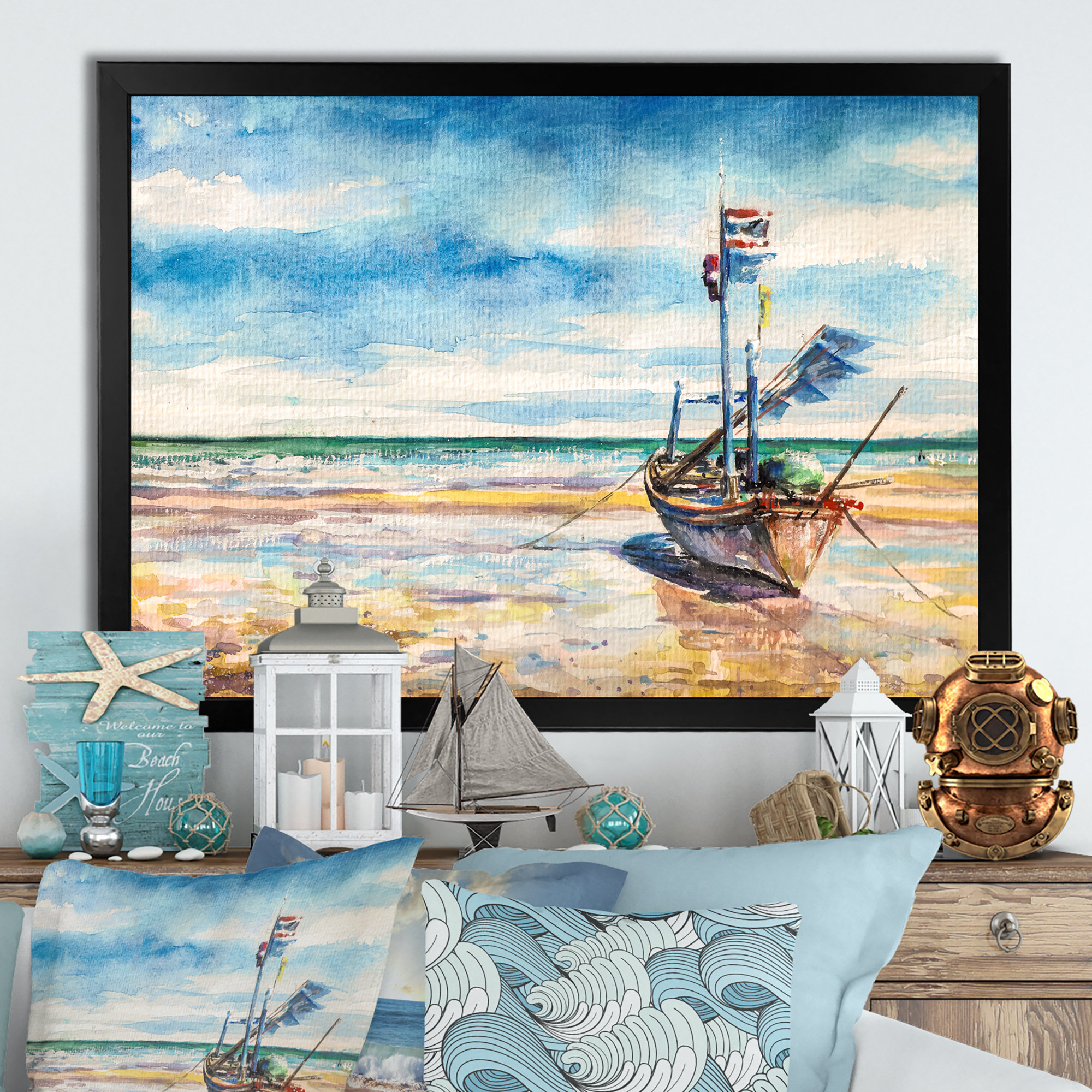 Breakwater Bay Fishing Boat In Tropical Ocean - on | Wayfair