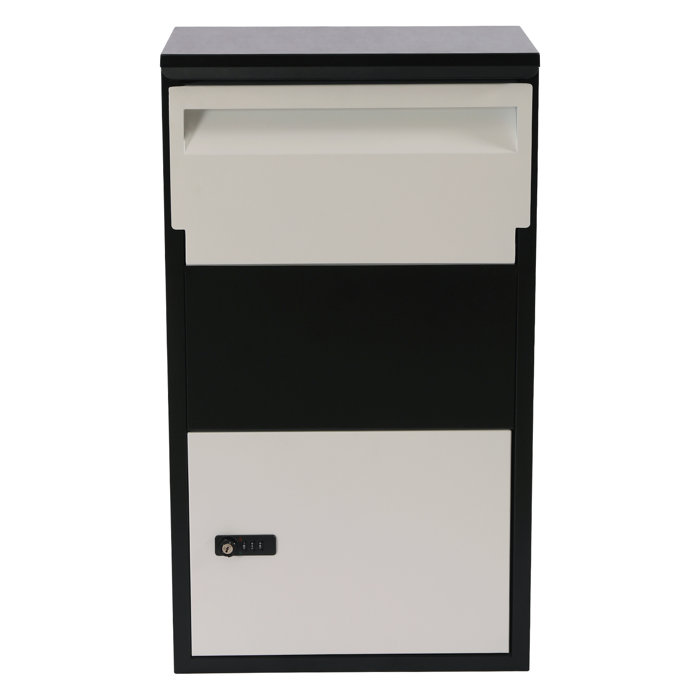 YaoTown Wall Mounted Parcel Drop Box, Large Capacity Code Lock (Black ...
