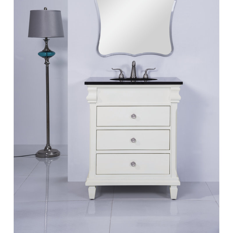 Alcott Hill® Steptoe 30'' Single Bathroom Vanity with Marble Vanity Top ...