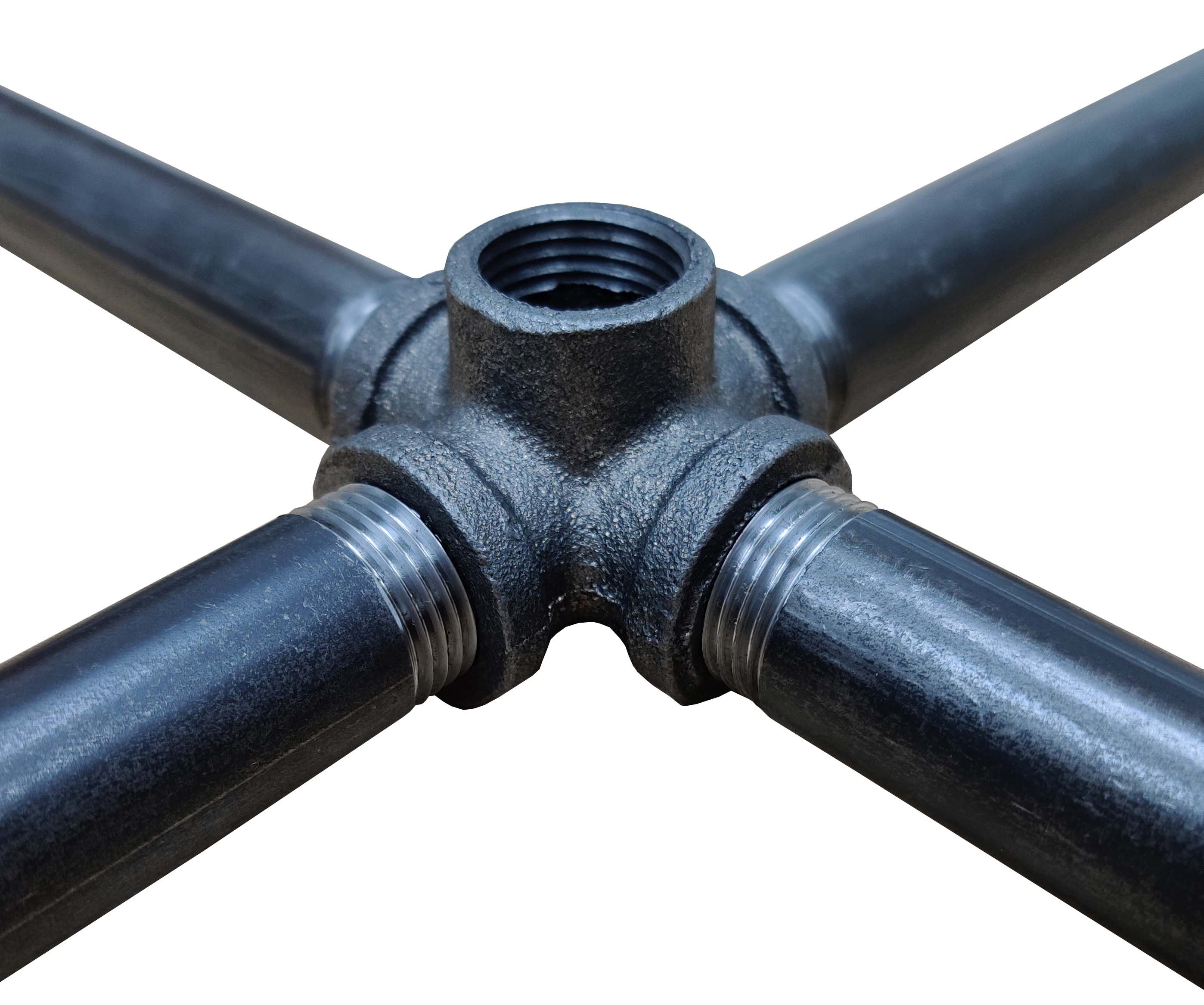 FixtureDisplays 1/2" Black Pipe 5-Way Connector With 4 Mounting Holes ...