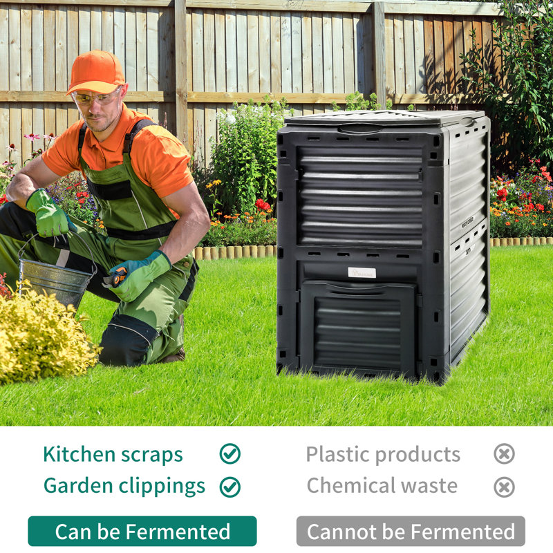 YITAHOME 80 Gal. Plastic Outdoor Stationary Composter & Reviews | Wayfair