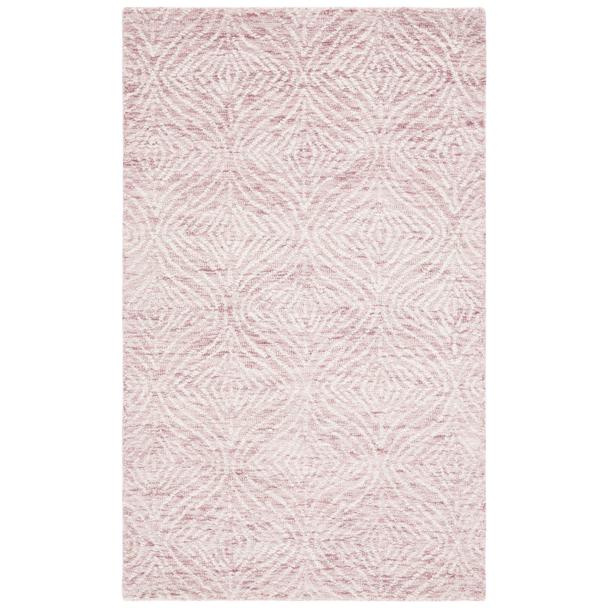 Bungalow Rose Pezanetti Handmade Wool Pink/Ivory Rug | Wayfair