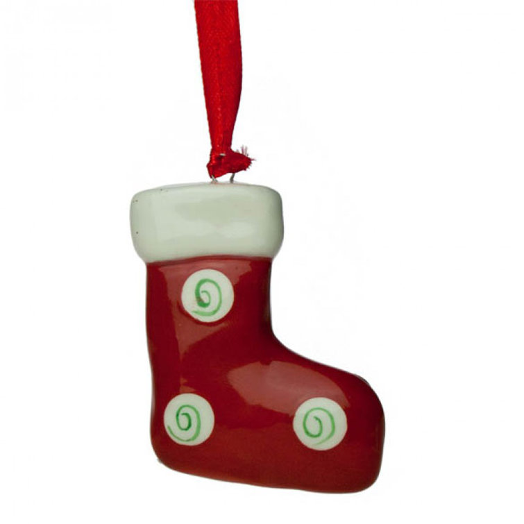 The Seasonal Aisle Christmas Ceramic Stocking Decoration | Wayfair.co.uk