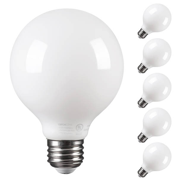 Satco 6 Watt (60 Watt Equivalent), G25 LED, Dimmable Light Bulb, Warm ...