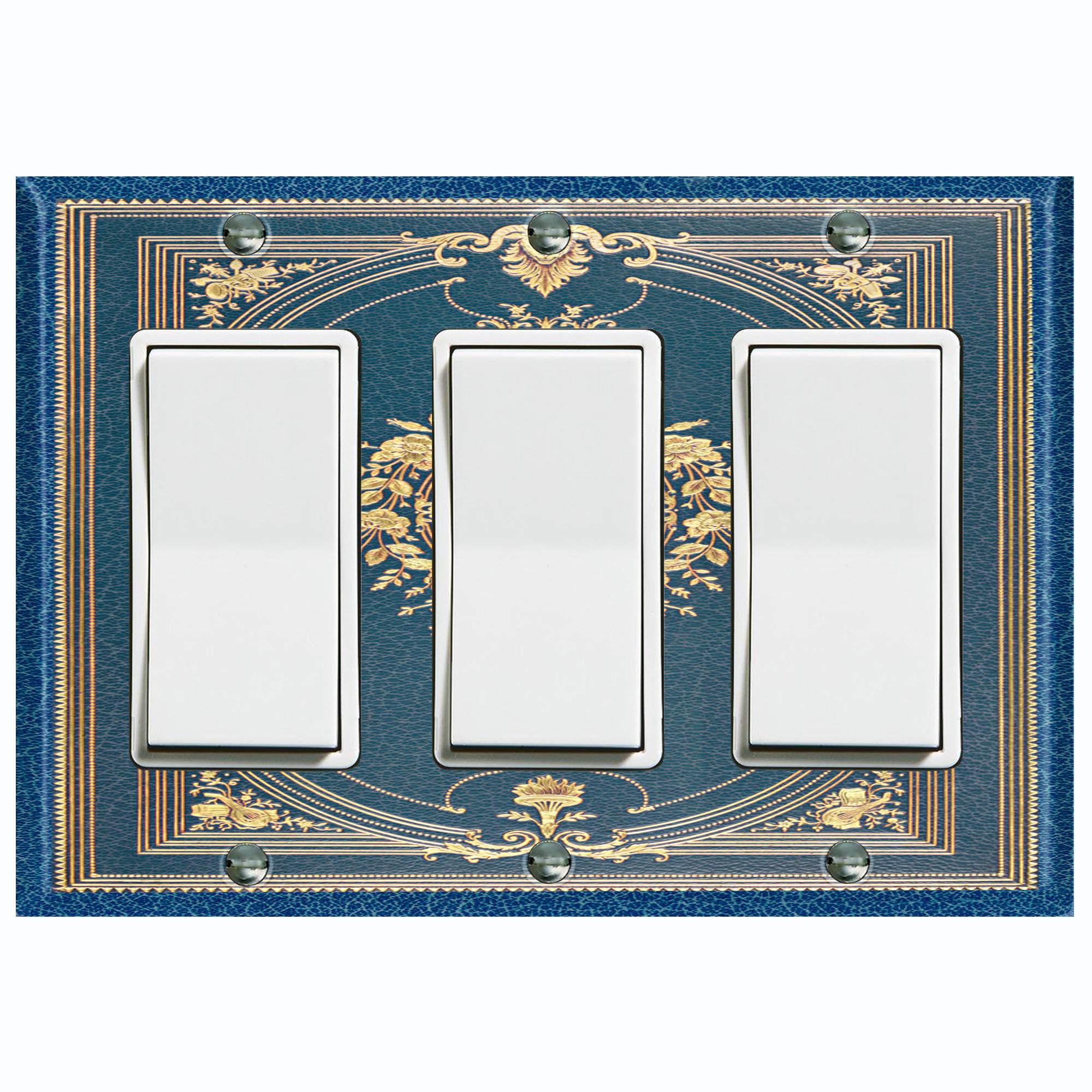 WorldAcc Victorian Vintage Elegant Flower Bow Crest 3-Gang Toggle Light ...