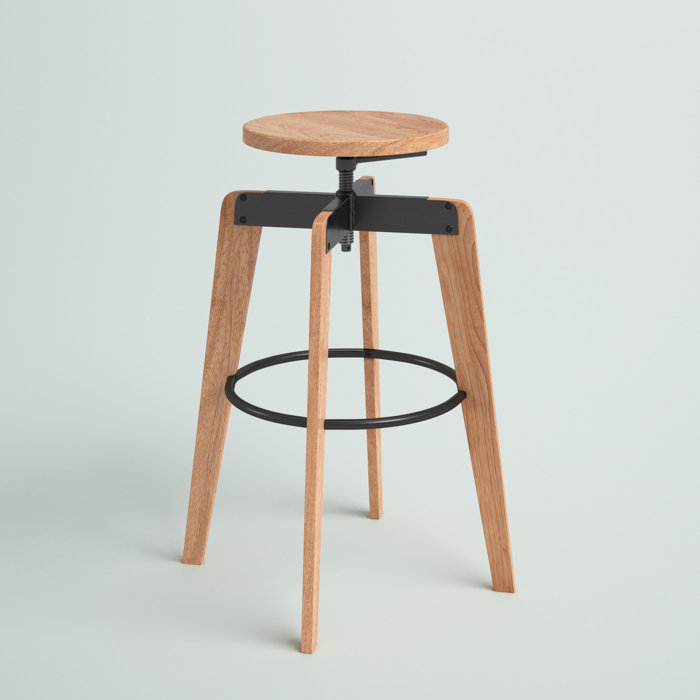 Steelside™ Hull Adjustable Height Bar Stool | Wayfair