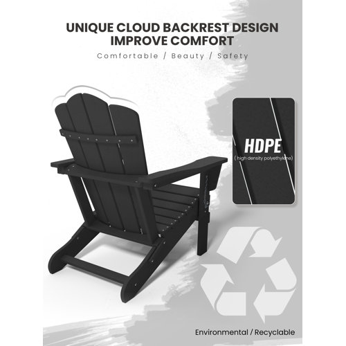 Rosecliff Heights HDPE Foldable Outdoor Adirondack Chair & Reviews ...