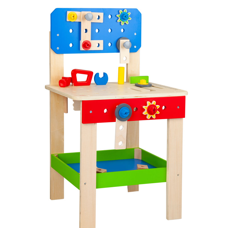 Zoomie Kids Lambert Wooden Tool And Workbench Station Kids Activity ...