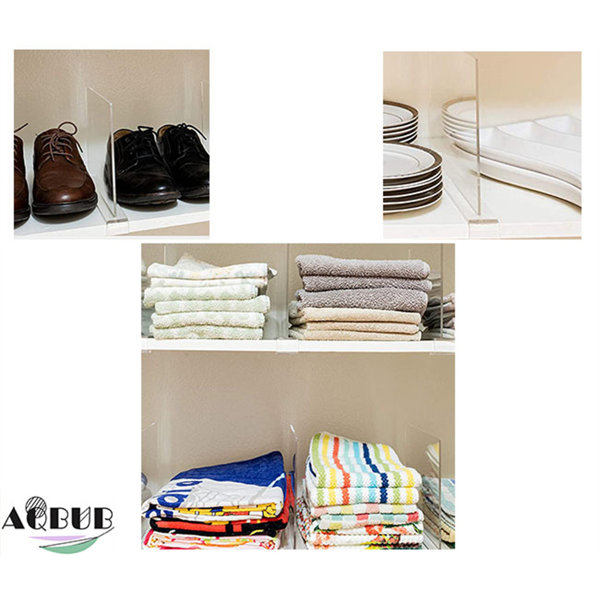 AQUABUBINC 1 Pack Acrylic Shelf Dividers For Closet - Clear Shelf ...
