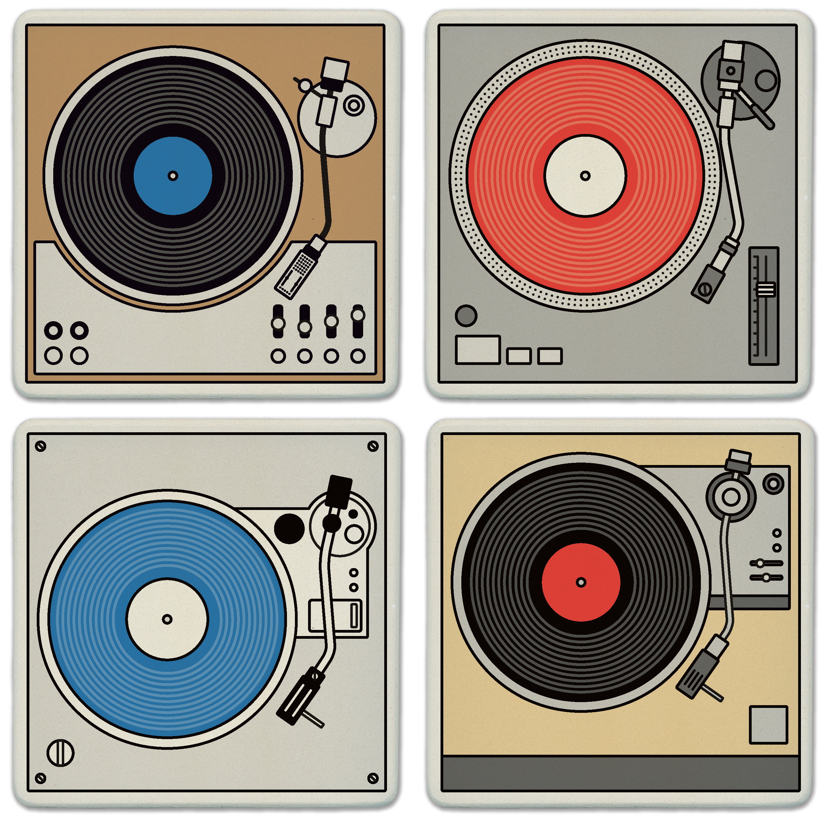 Ivy Bronx Turntables Square Coaster & Reviews | Wayfair