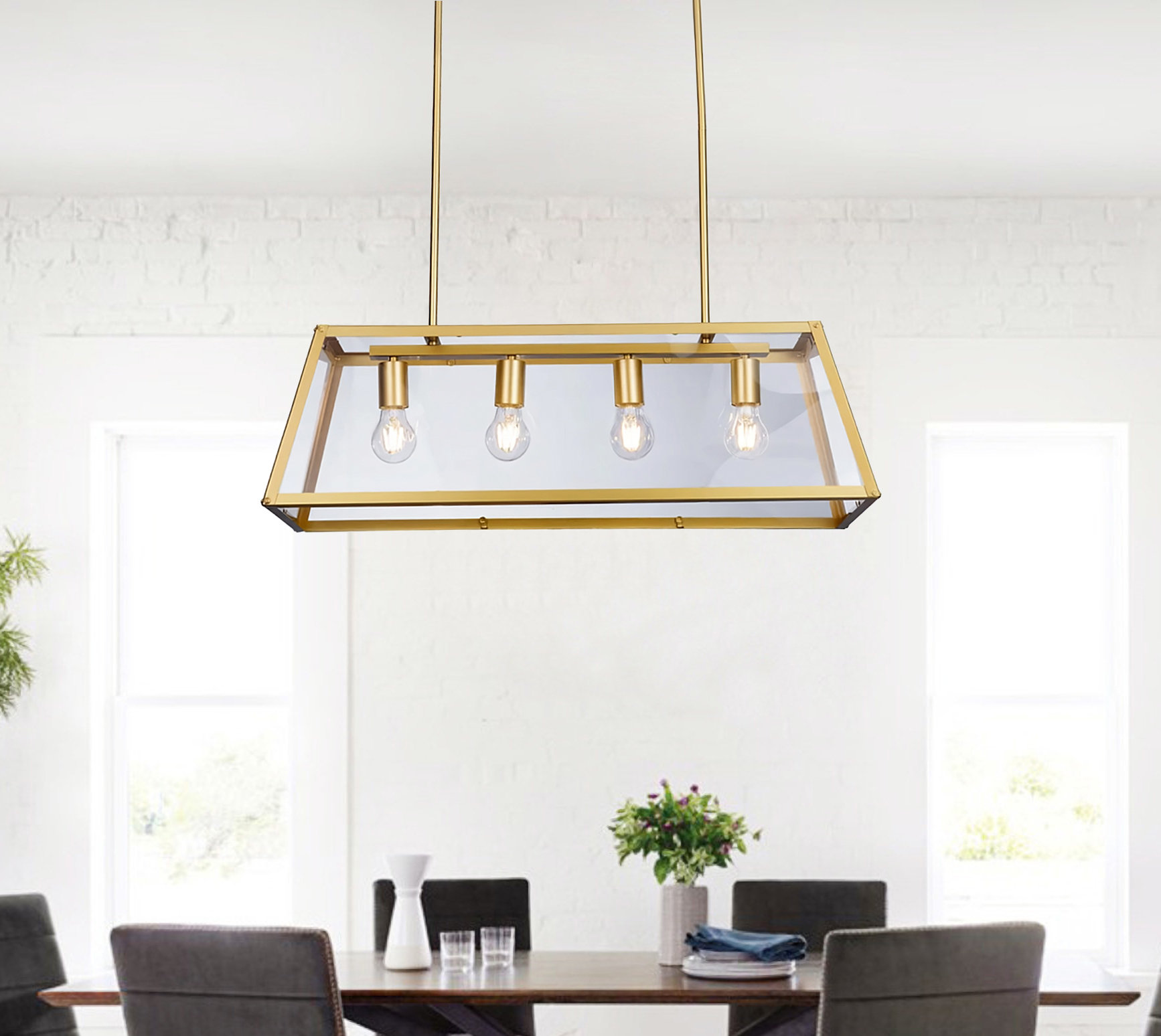 Mercer41 Kariyah 4 - Light Lantern Rectangle Pendant | Wayfair