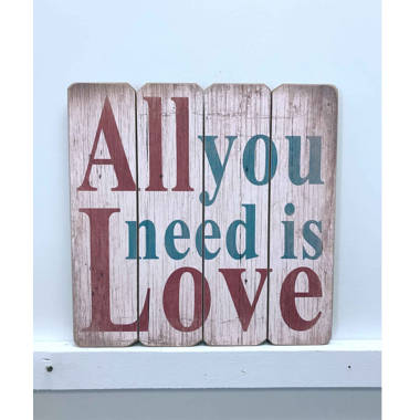 Millwood Pines Love Rules Wooden Sign Wall Décor | Wayfair