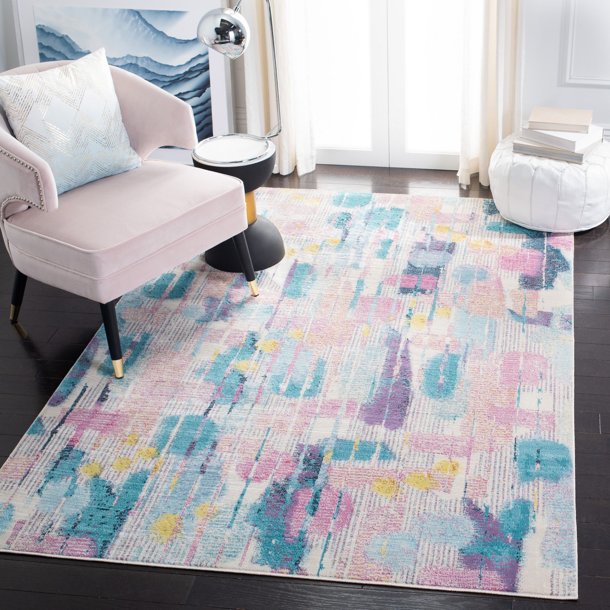 Red Barrel Studio® Ofrath Abstract Turquoise Area Rug | Wayfair