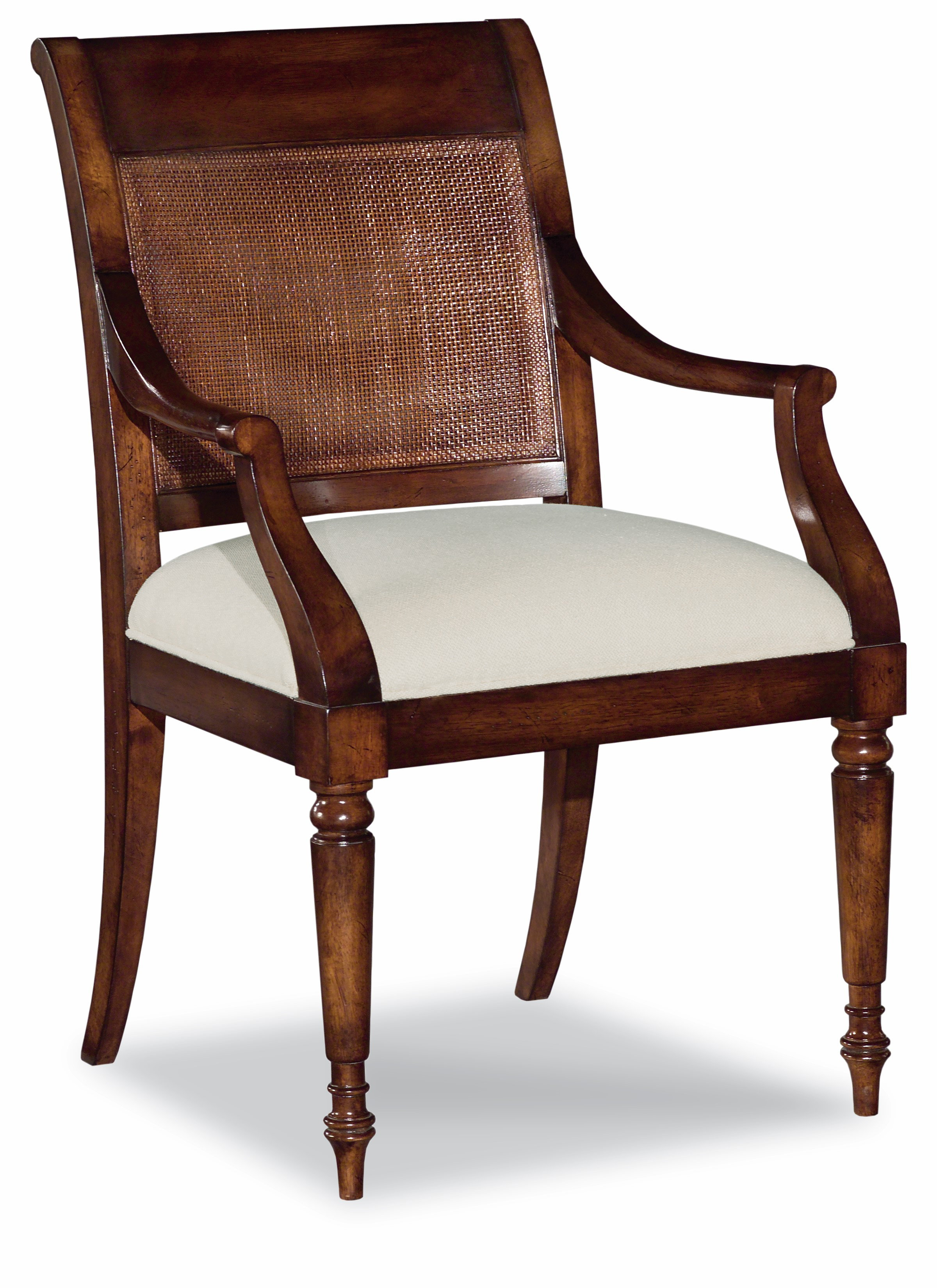 WoodbridgeFurniture Hamilton Linen Arm Chair in Aged Mahogany/Repel ...