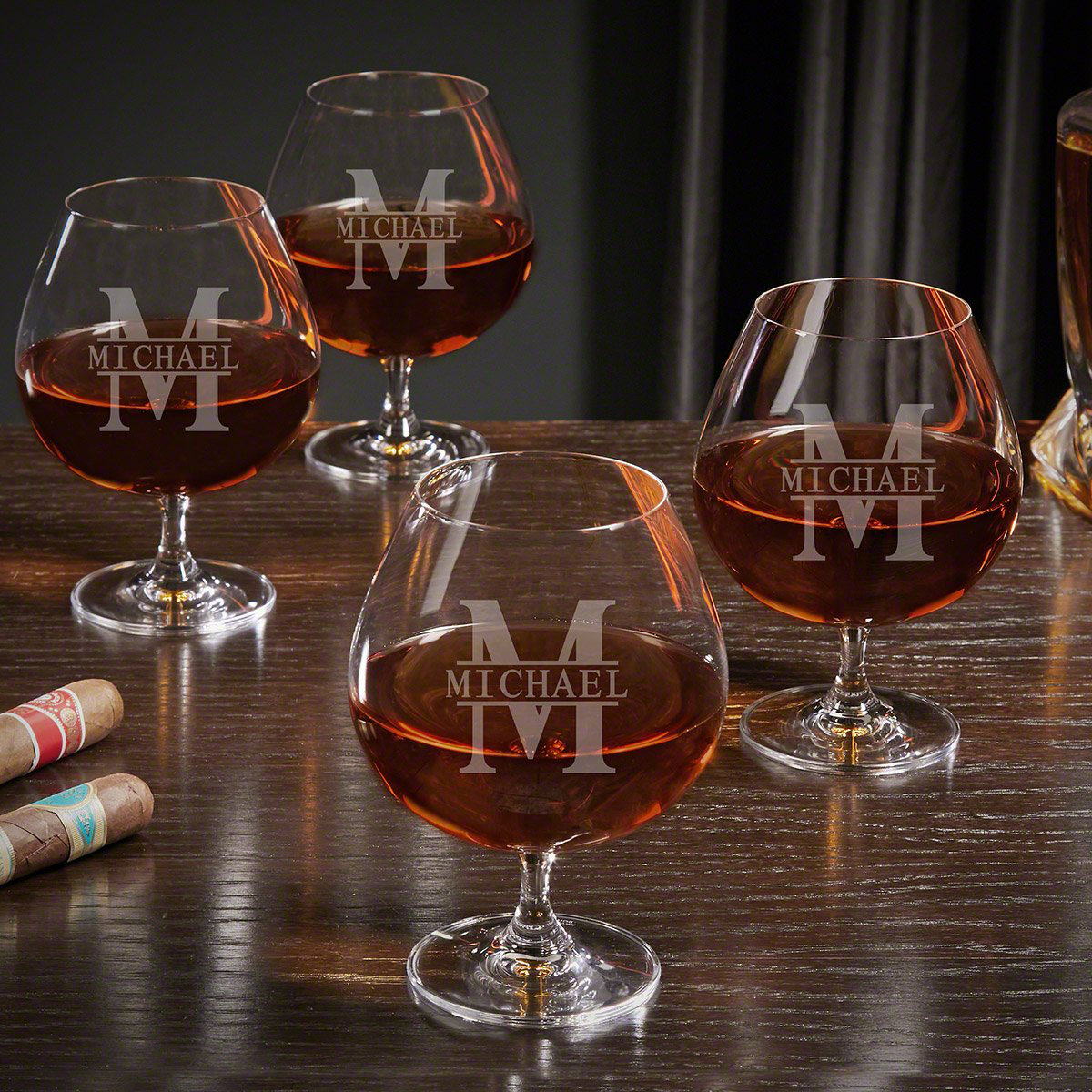 Home Wet Bar Oakmont Custom Grand Cognac Glasses Set Of 4 | Wayfair