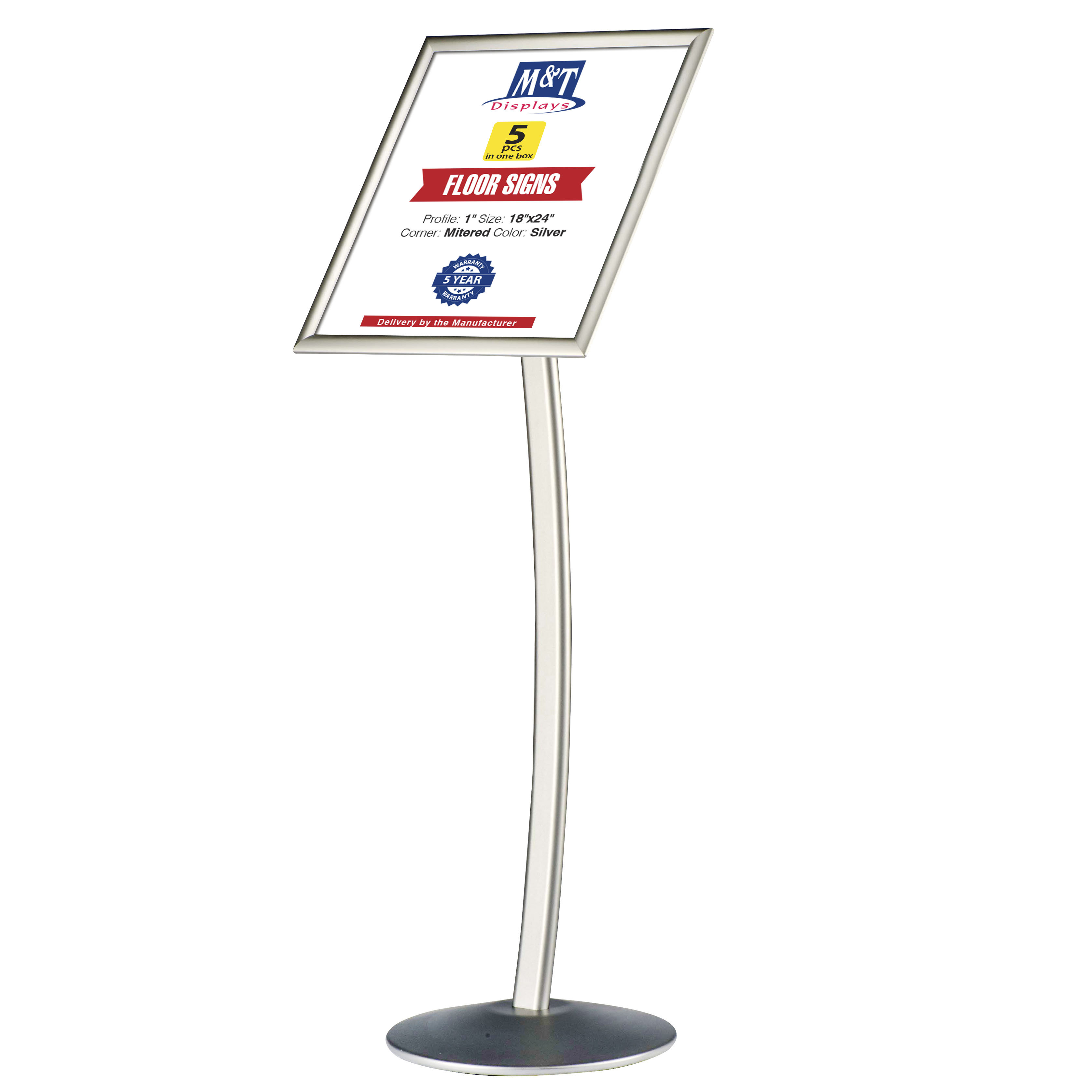 MT Displays Pedestal Curved Sign Holder | Wayfair
