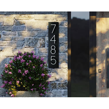 White Harmony House Number Plaque For Outdoor, Modern Address Signs ...