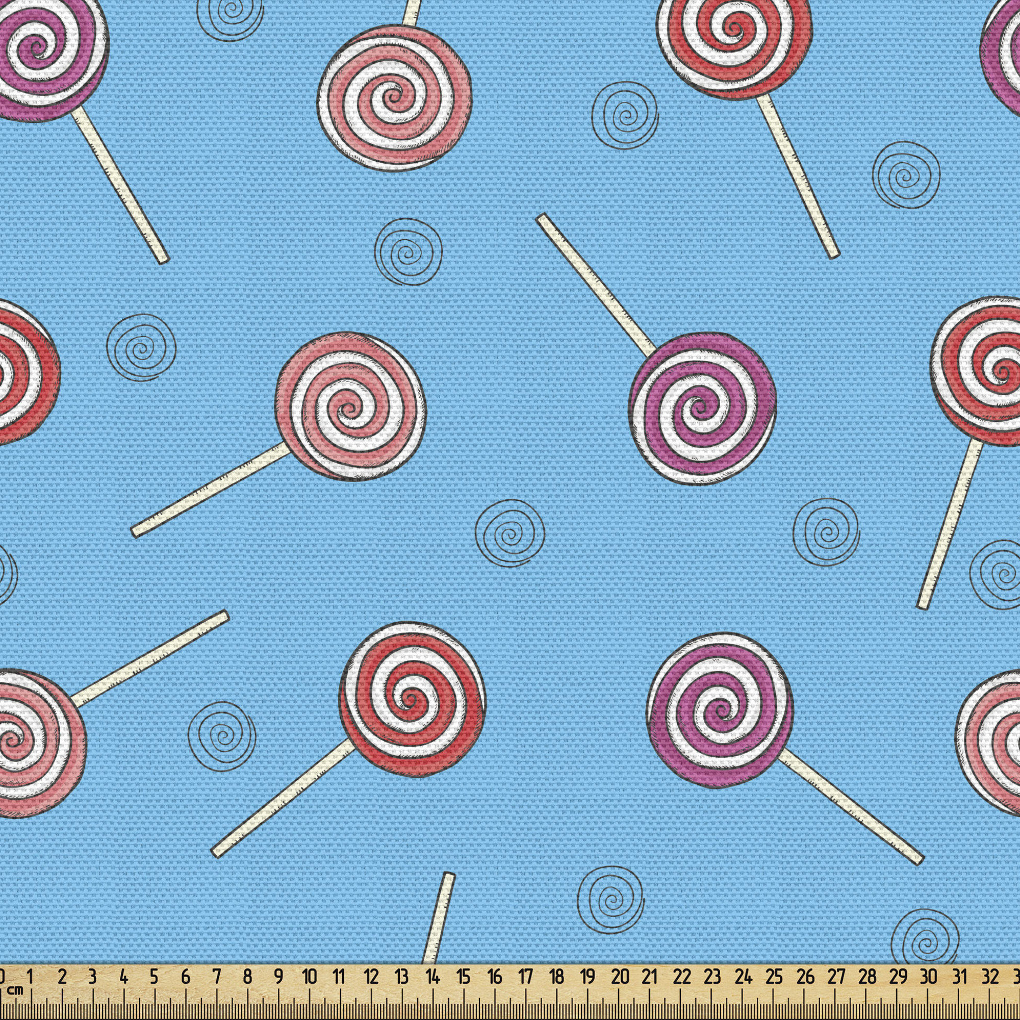 East Urban Home Candy Fabric By The Yard, Swirl Motif Tasty Lollipops ...