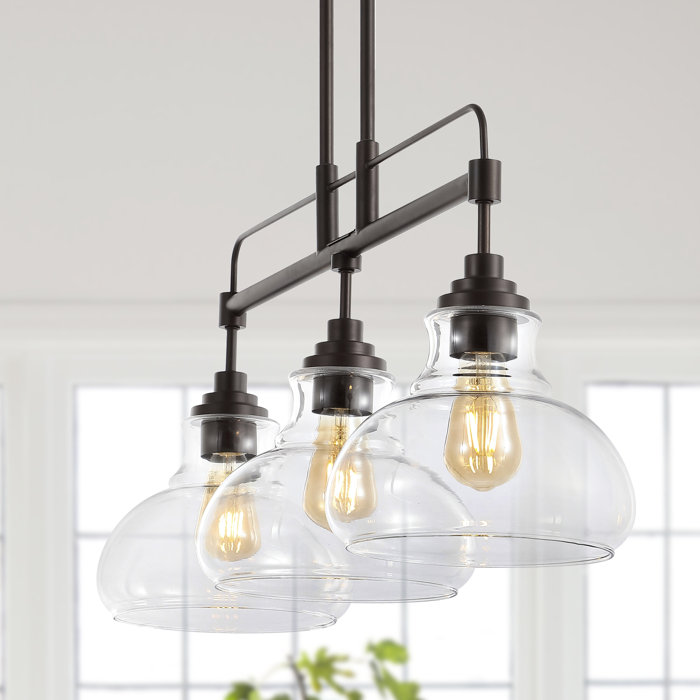 Longshore Tides Alsadig 3 - Light Bronze Kitchen Island Pendant | Wayfair