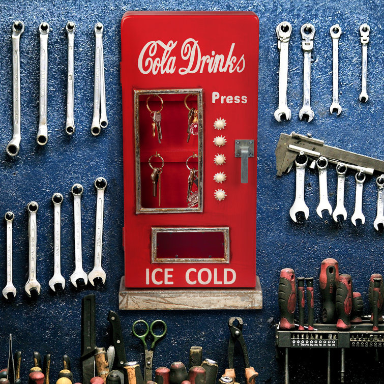Design Toscano Retro 1950s Wall Cabinet Organizer with Key Hooks ...