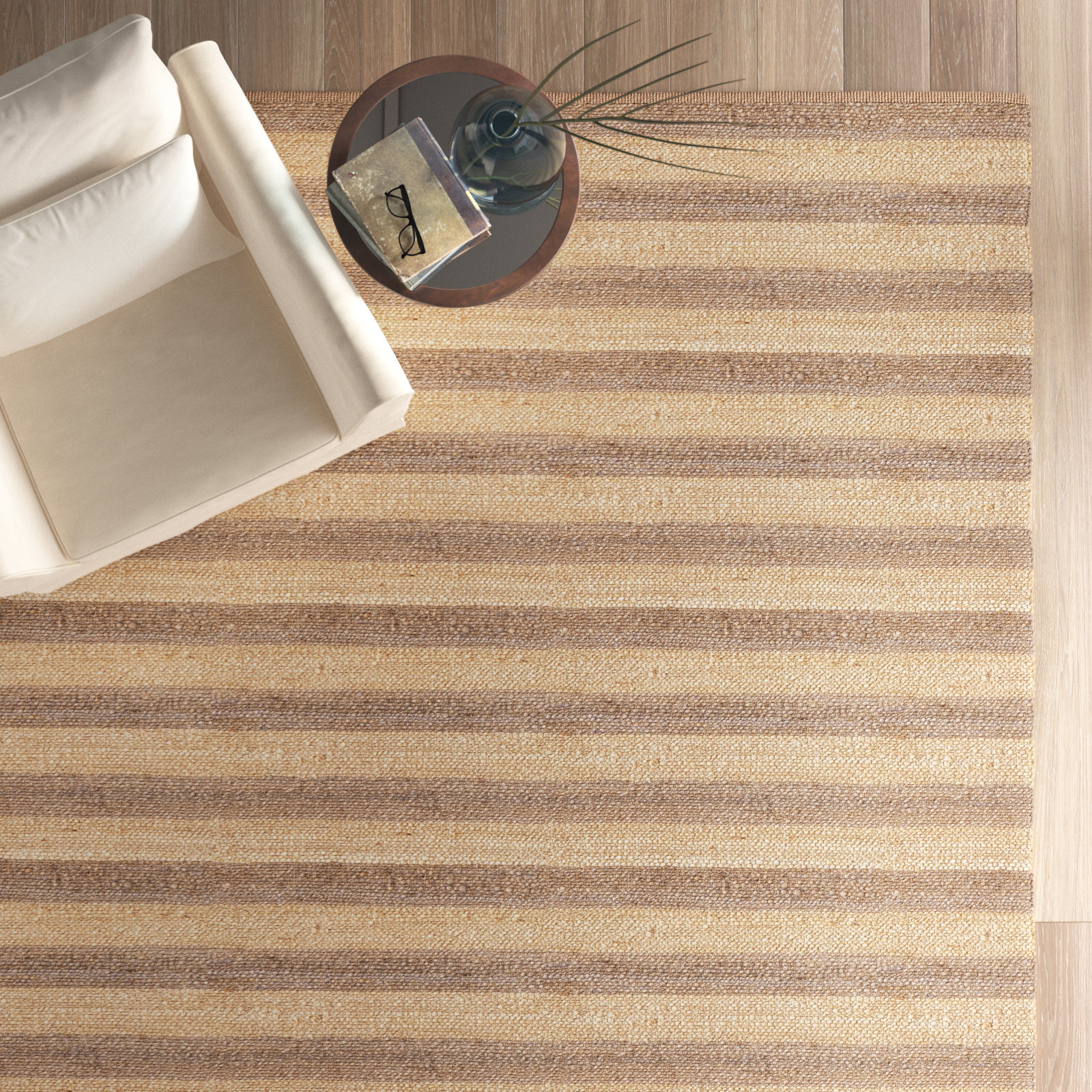 Beachcrest Home Fredric Handmade Hand Braided Jute/Sisal Gray/Beige Rug ...