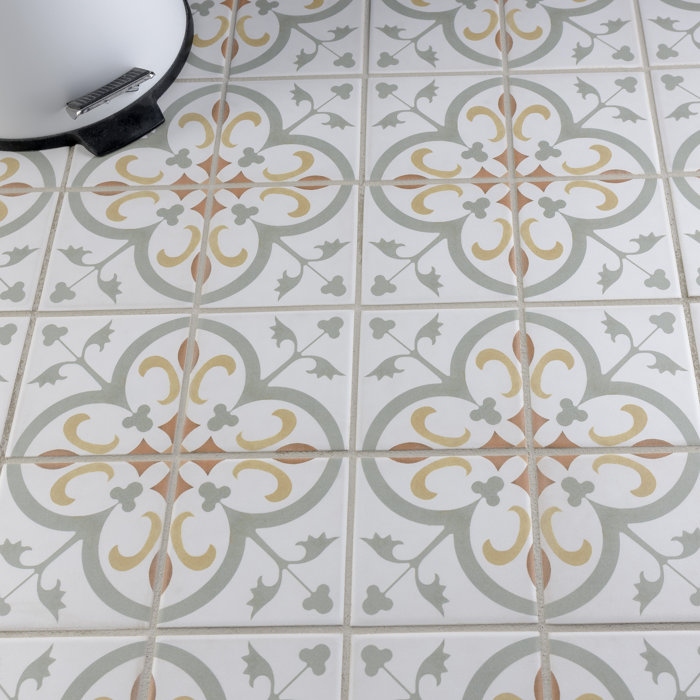 Merola Tile Revival 4" x 4" Ceramic Patterned Wall & Floor Tile ...