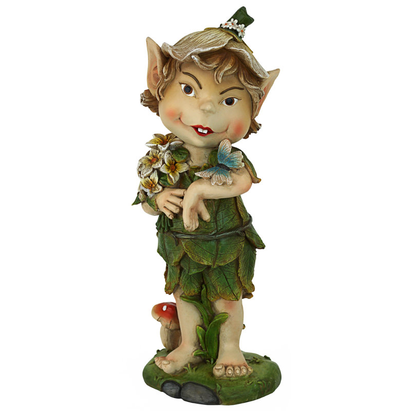 Design Toscano Pixie Perry Elfin Gnome Garden Statue & Reviews | Wayfair
