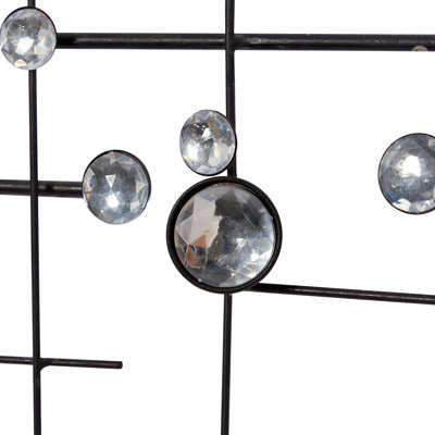 Mercer41 Silver Metal Abstract Wall Decor with Crystal Embellishments ...