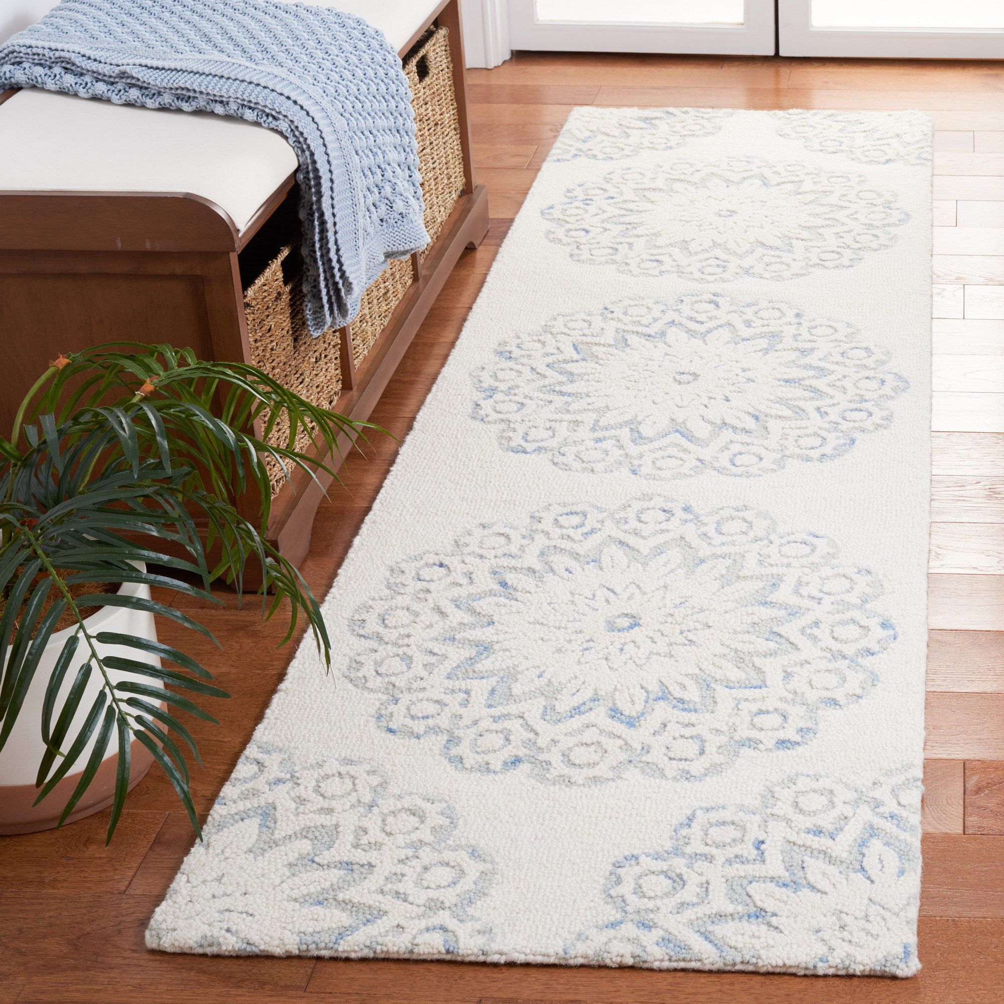 Langley Street Laduke Ivory/Blue Rug | Wayfair