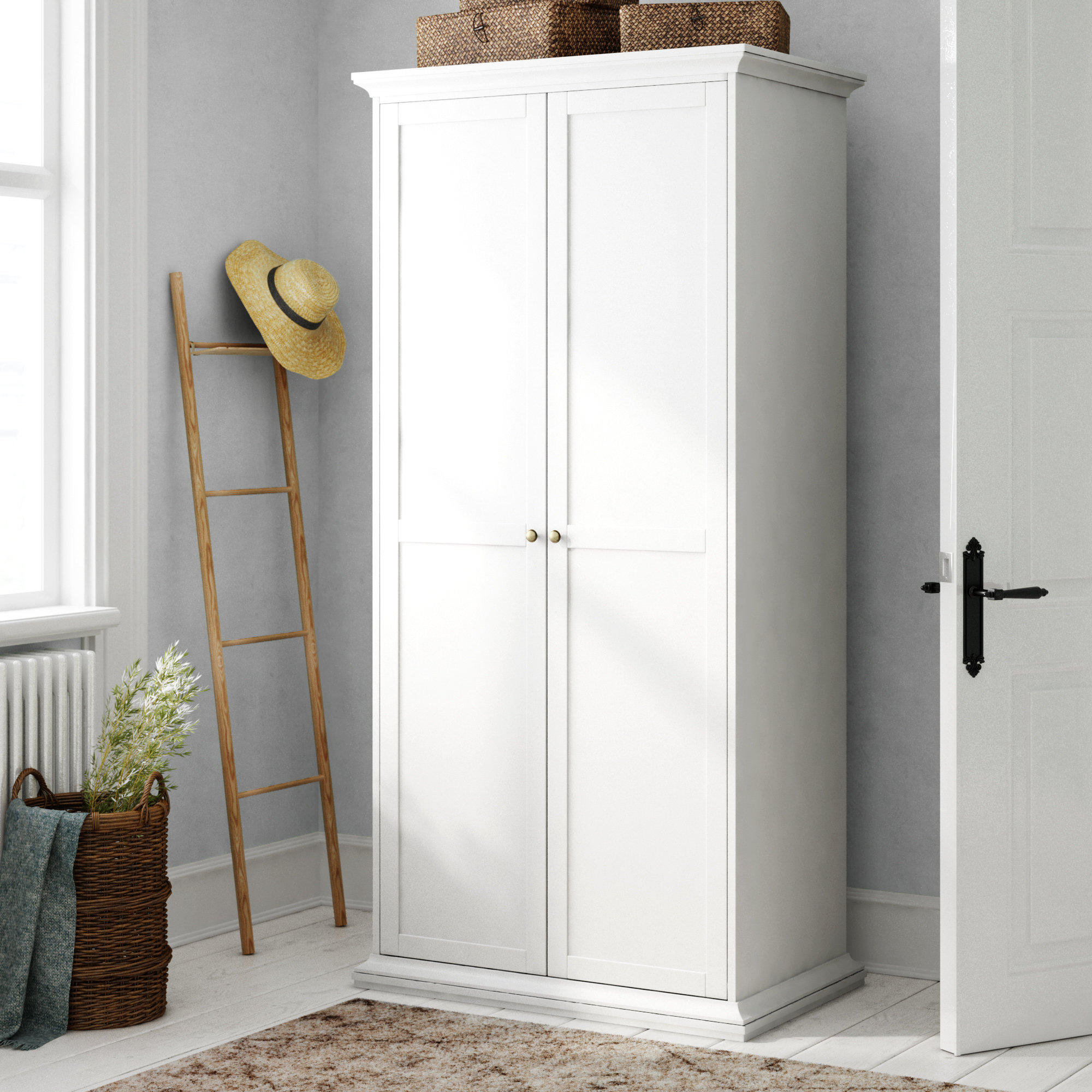 August Grove Woodburn 2 Door Manufactured Wood Wardrobe | Wayfair.co.uk