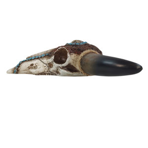 De Leon Collections Distressed Tooled Leather Cow Bull Skull with Star ...