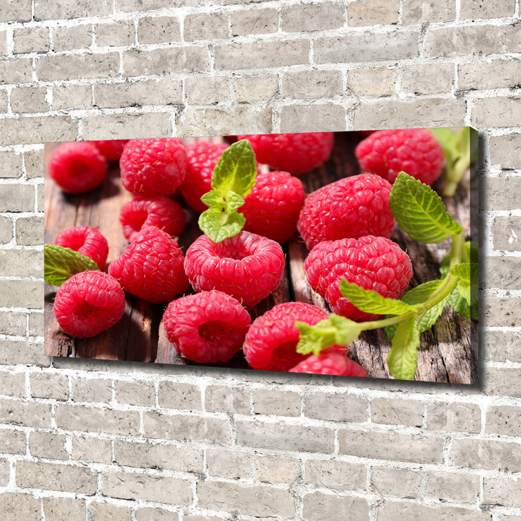 Ebern Designs Raspberries - Unframed Art Prints on Canvas | Wayfair.co.uk