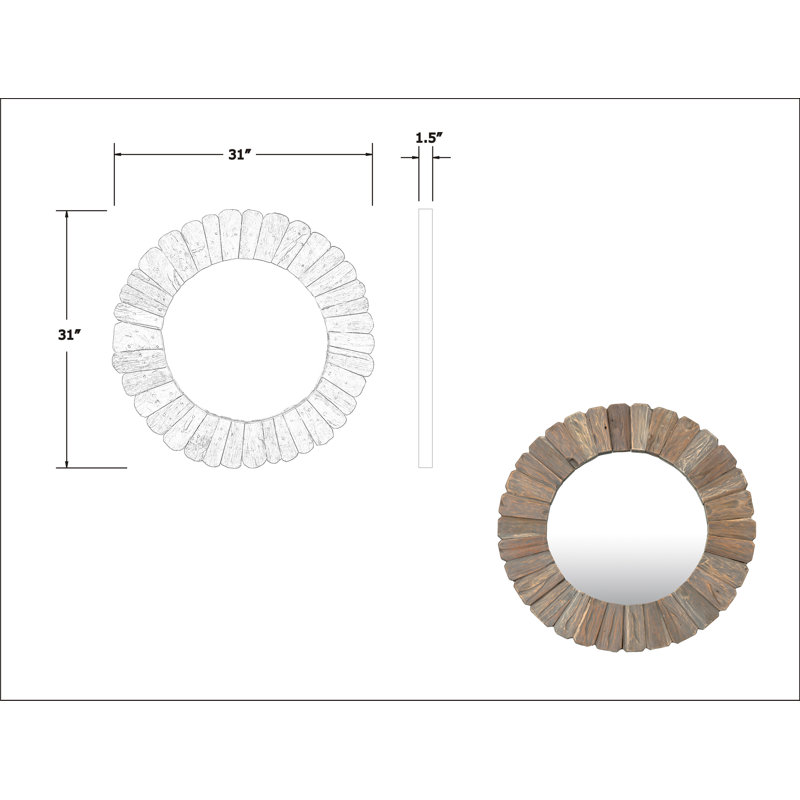 Bungalow Rose Backus Round Wood Wall Mirror & Reviews | Wayfair
