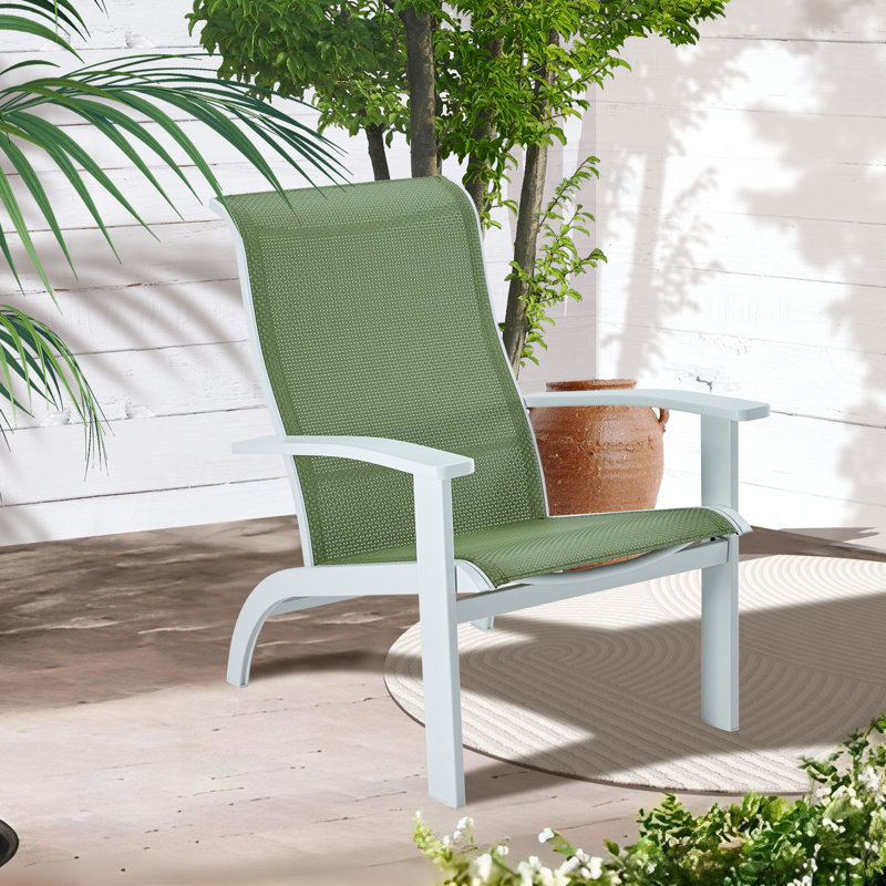 Ebern Designs Eillet Metal,Textilene Outdoor Adirondack Chair | Wayfair