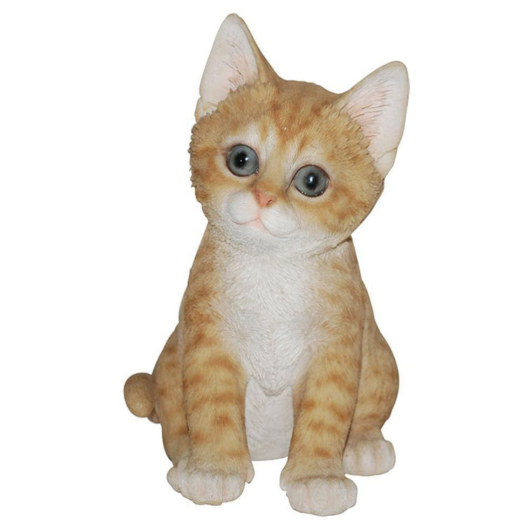 Jardin Deco Ginger Kitten Sitting Resin Figurine | Wayfair.co.uk