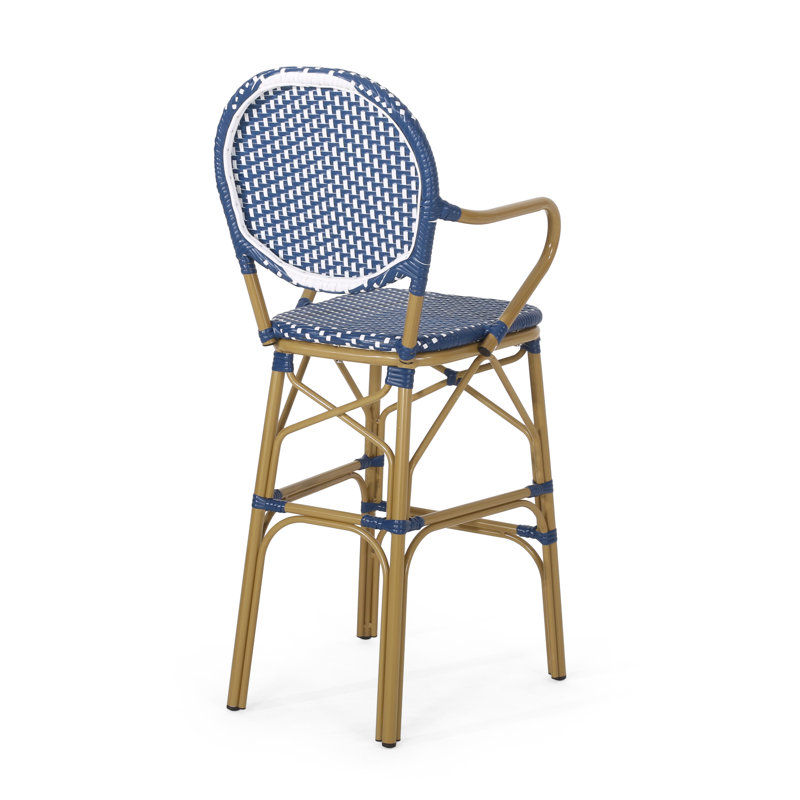 Breakwater Bay Glenmora Wicker Outdoor 29.25'' Bar Stool | Wayfair