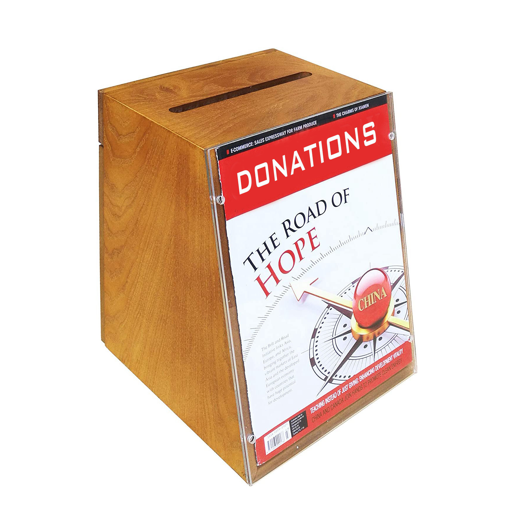 Fixturedisplays® Donation Box Tithing Box Suggestion Ballot Box Fund ...