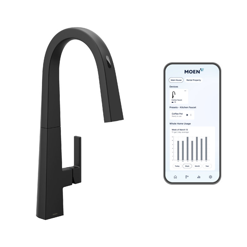 Moen Nio Smart Faucet Touchless Pull Down Sprayer Kitchen Faucet with ...