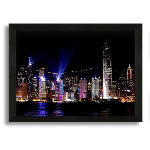 Ebern Designs Hong Kong Skyline - Picture Frame Photograph on Canvas ...