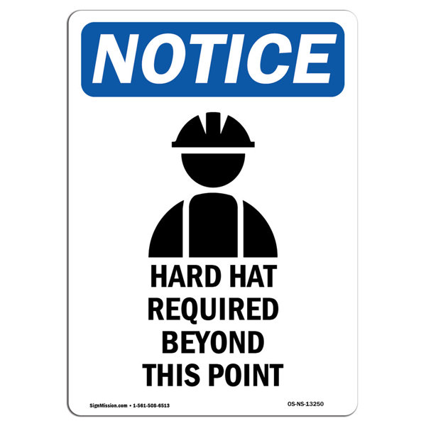 SignMission Hard Hat Required Sign with Symbol | Wayfair