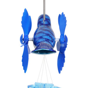 Exhart Metallic Blue Bird Whirligigs Spinning Windchime, 12 by 24 ...